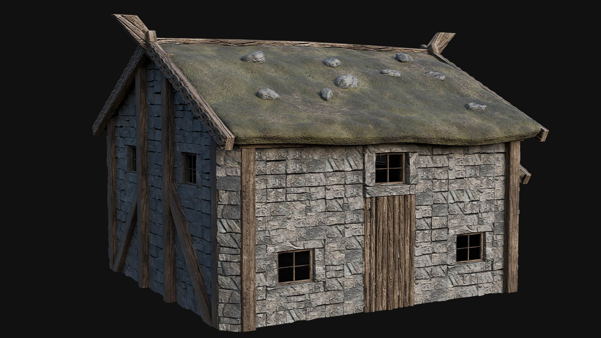 Viking Norse Medieval Turf Houses Collection - 3D Model by Enterables
