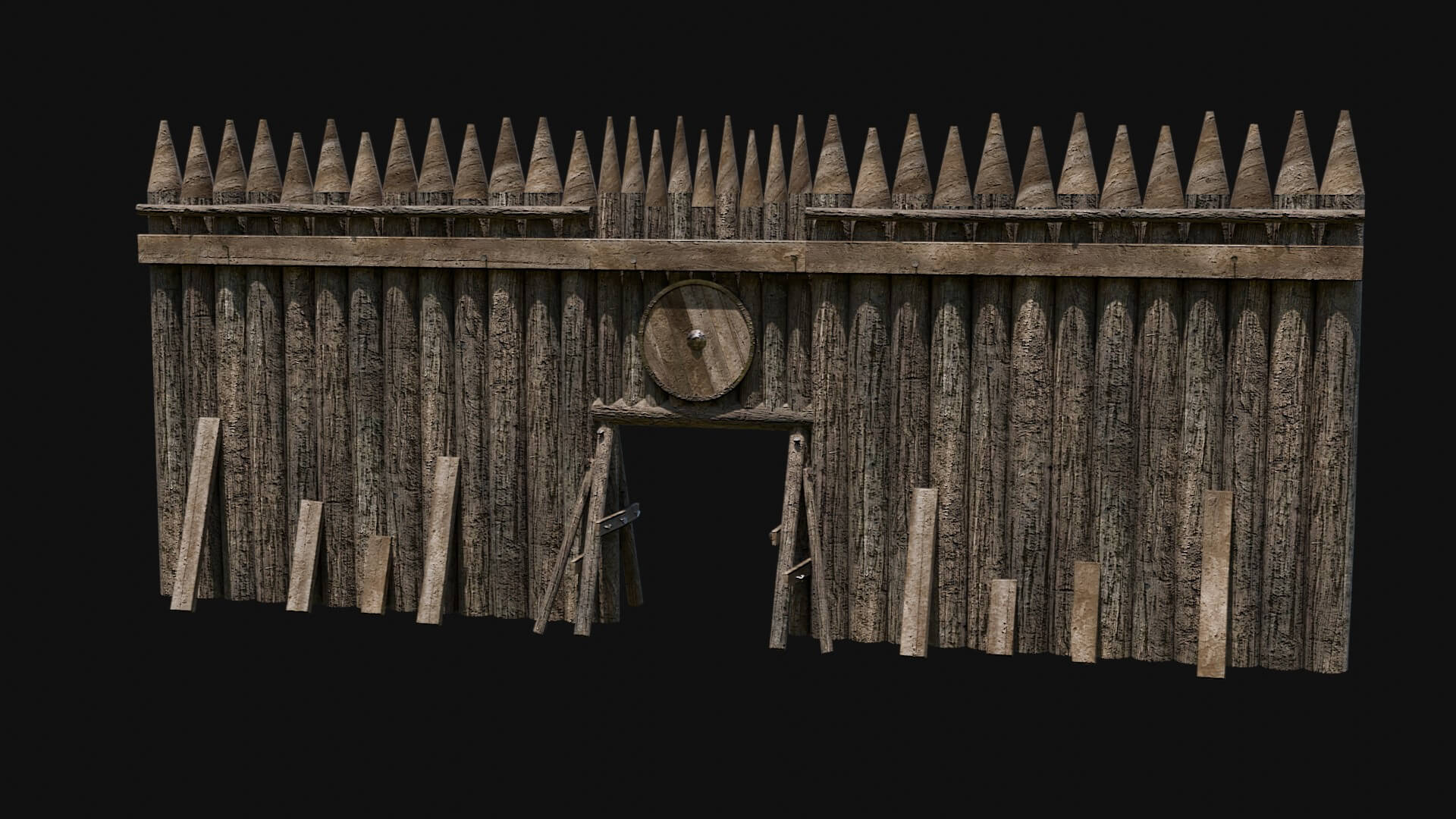 Viking Norse Medieval Walls and Gates Collection - 3D Model by Enterables