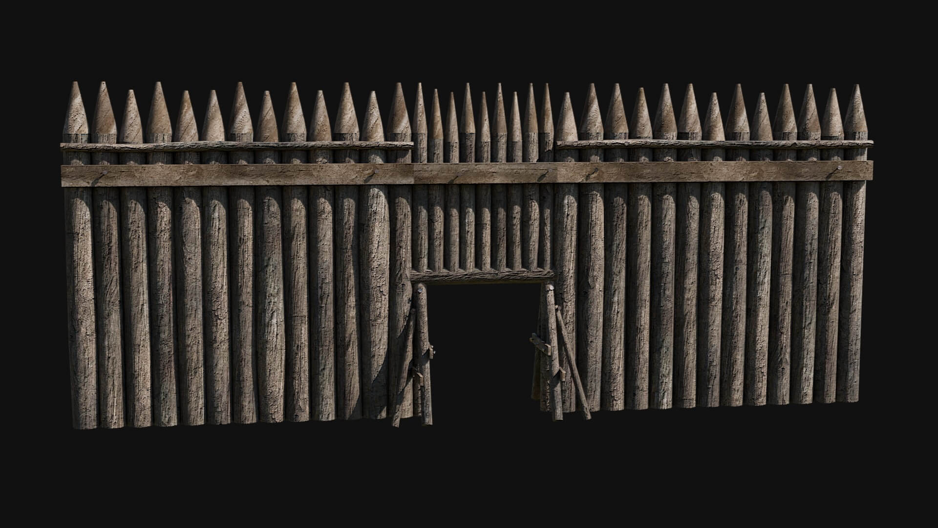 Viking Norse Medieval Walls and Gates Collection - 3D Model by Enterables