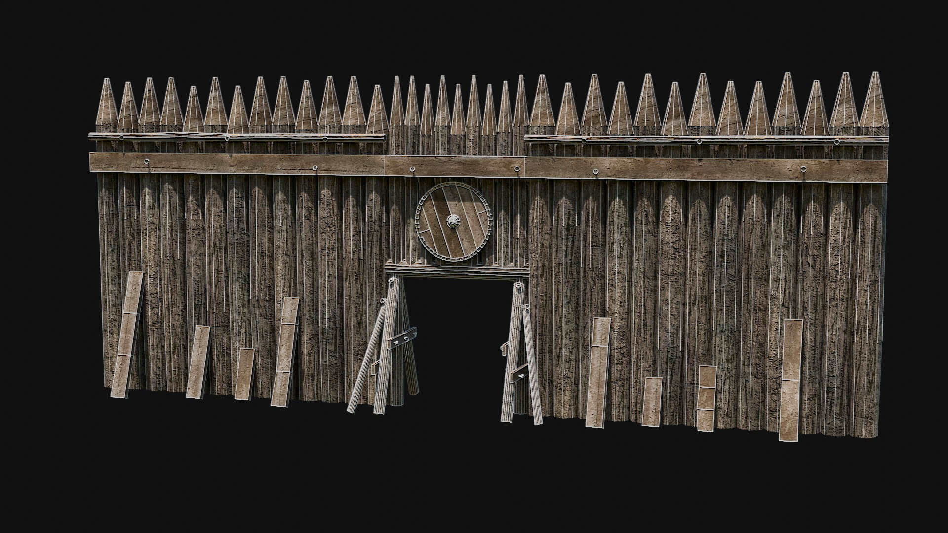 Viking Norse Medieval Walls and Gates Collection - 3D Model by Enterables