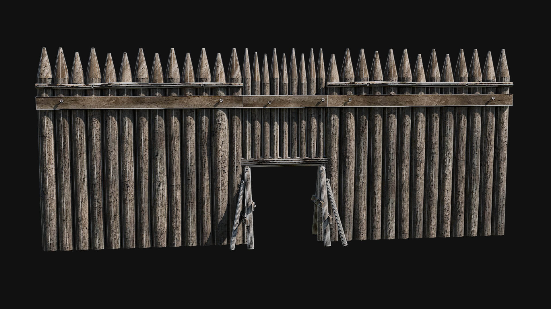 Viking Norse Medieval Walls and Gates Collection - 3D Model by Enterables