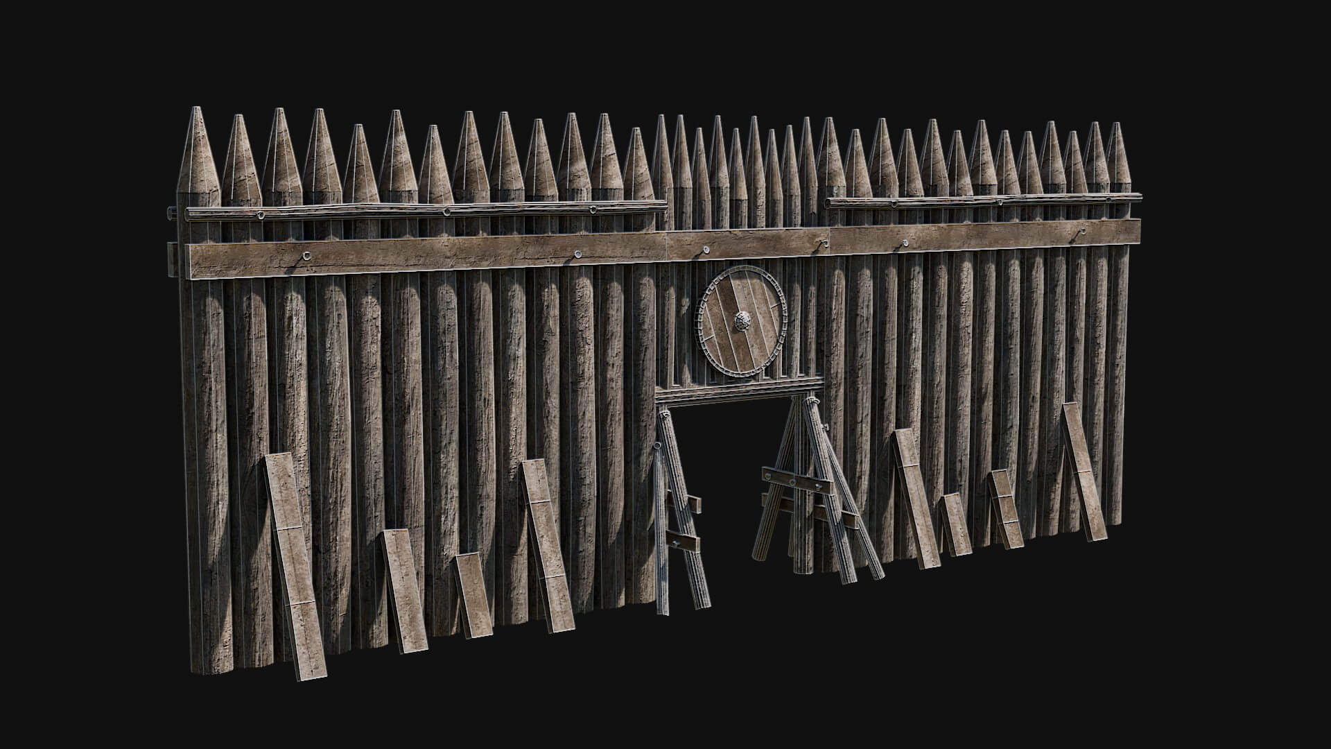 Viking Norse Medieval Walls and Gates Collection - 3D Model by Enterables
