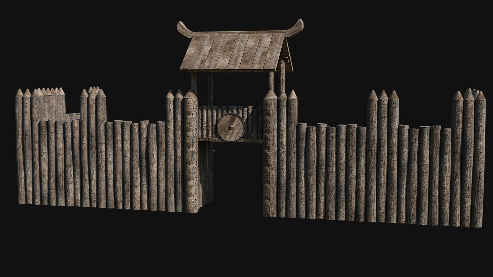 Viking Norse Medieval Walls and Gates Collection - 3D Model by Enterables