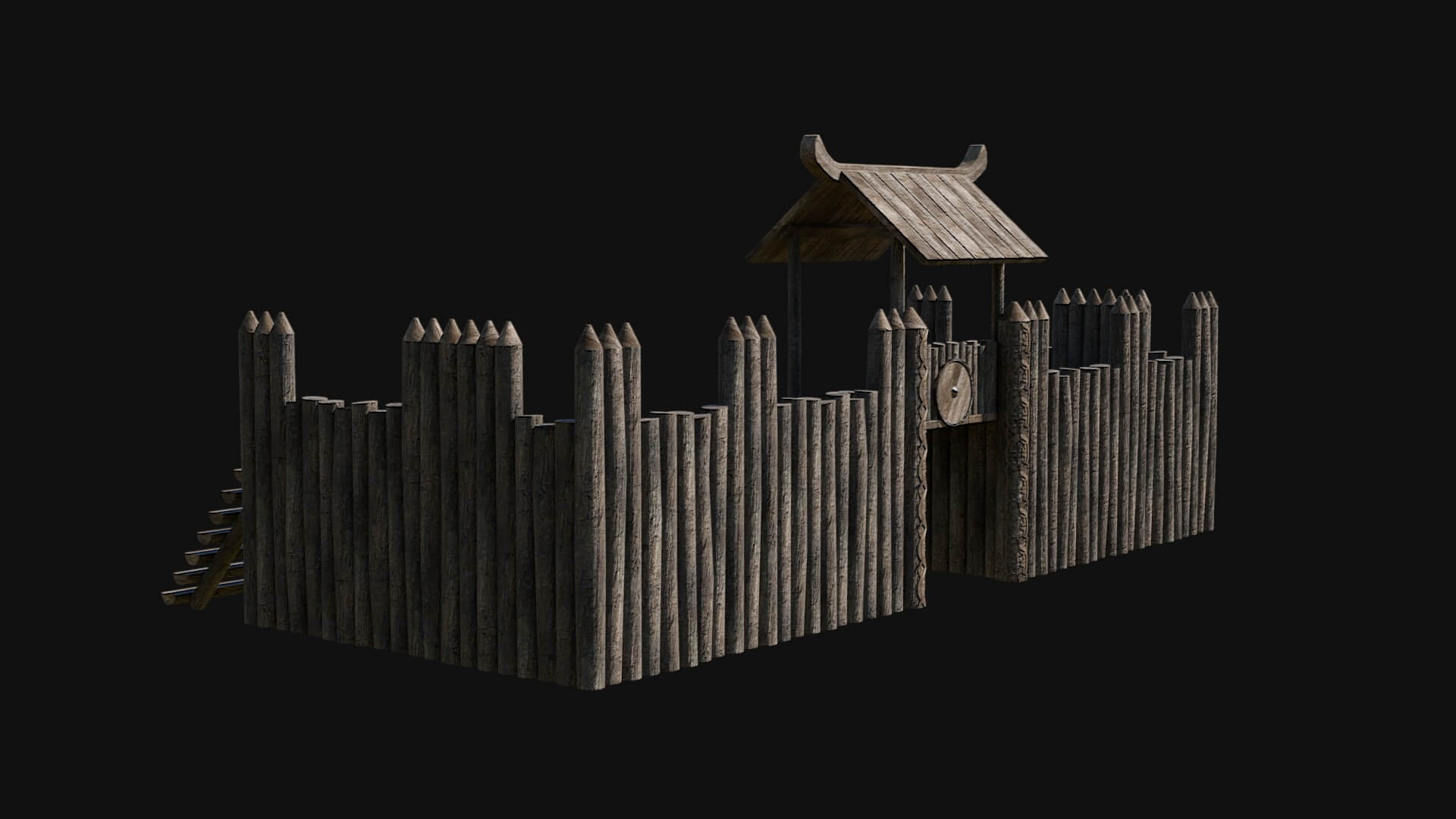Viking Norse Medieval Walls and Gates Collection - 3D Model by Enterables