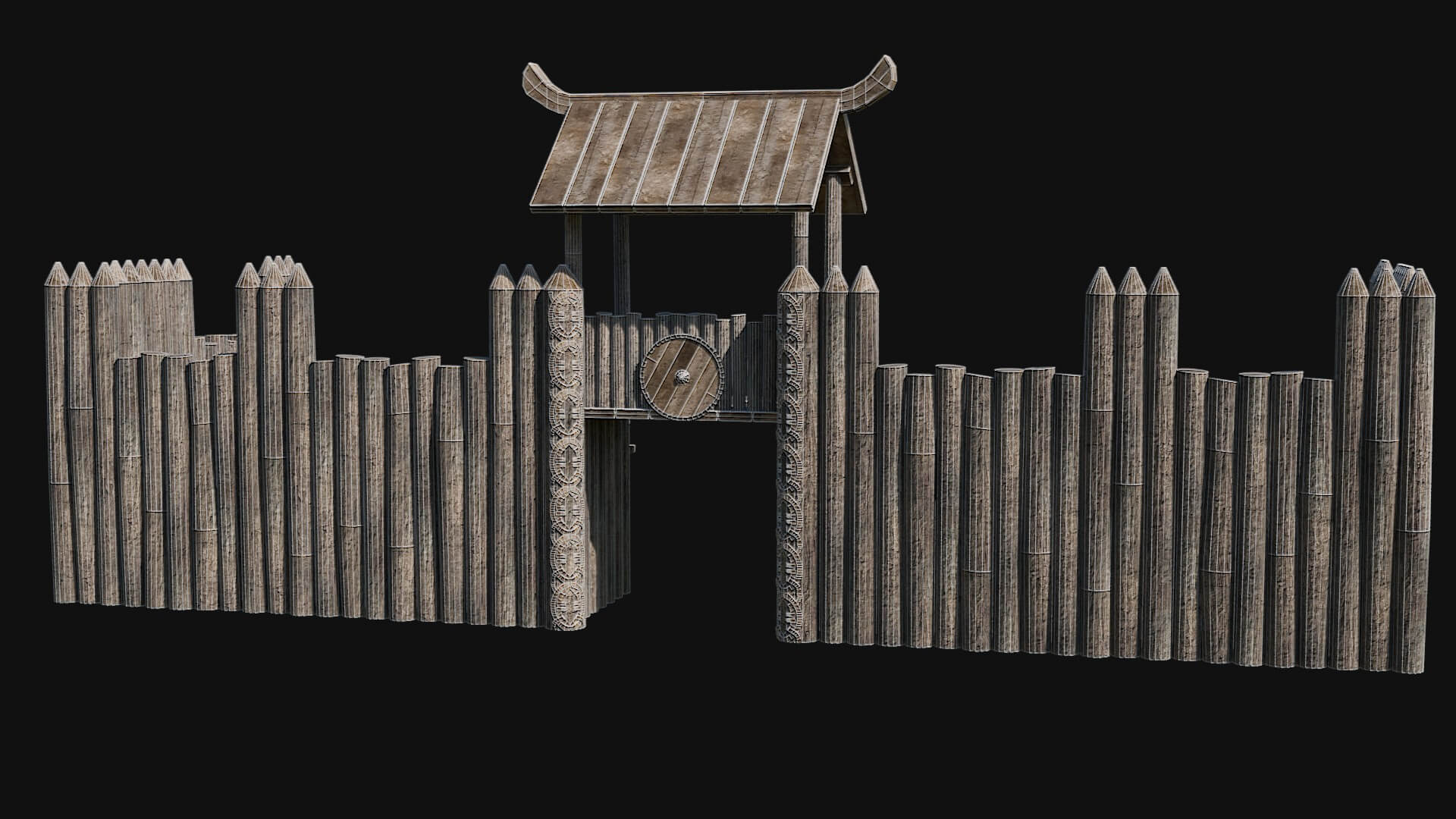 Viking Norse Medieval Walls and Gates Collection - 3D Model by Enterables