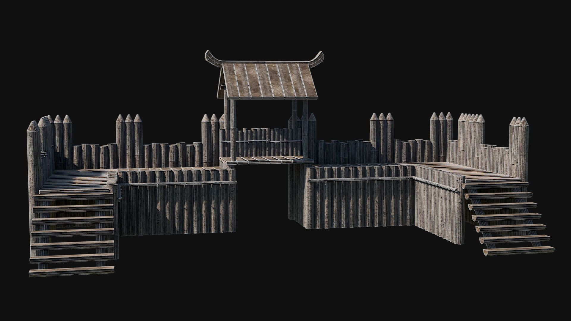 Viking Norse Medieval Walls and Gates Collection - 3D Model by Enterables