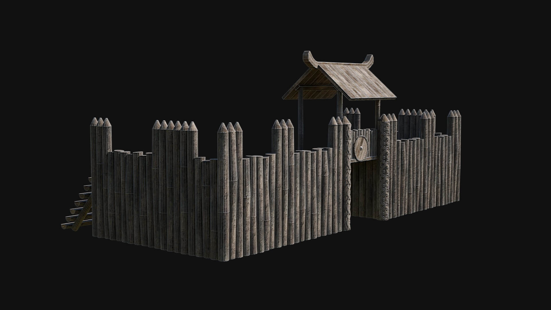 Viking Norse Medieval Walls and Gates Collection - 3D Model by Enterables