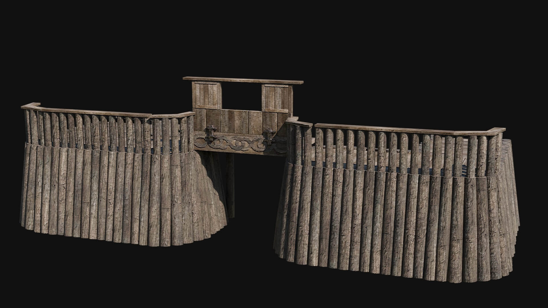 Viking Norse Medieval Walls and Gates Collection - 3D Model by Enterables