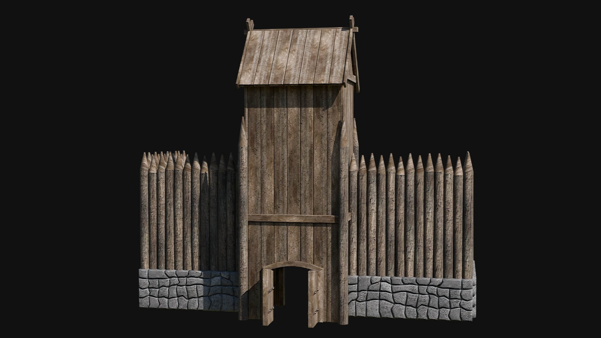 Viking Norse Medieval Walls and Gates Collection - 3D Model by Enterables