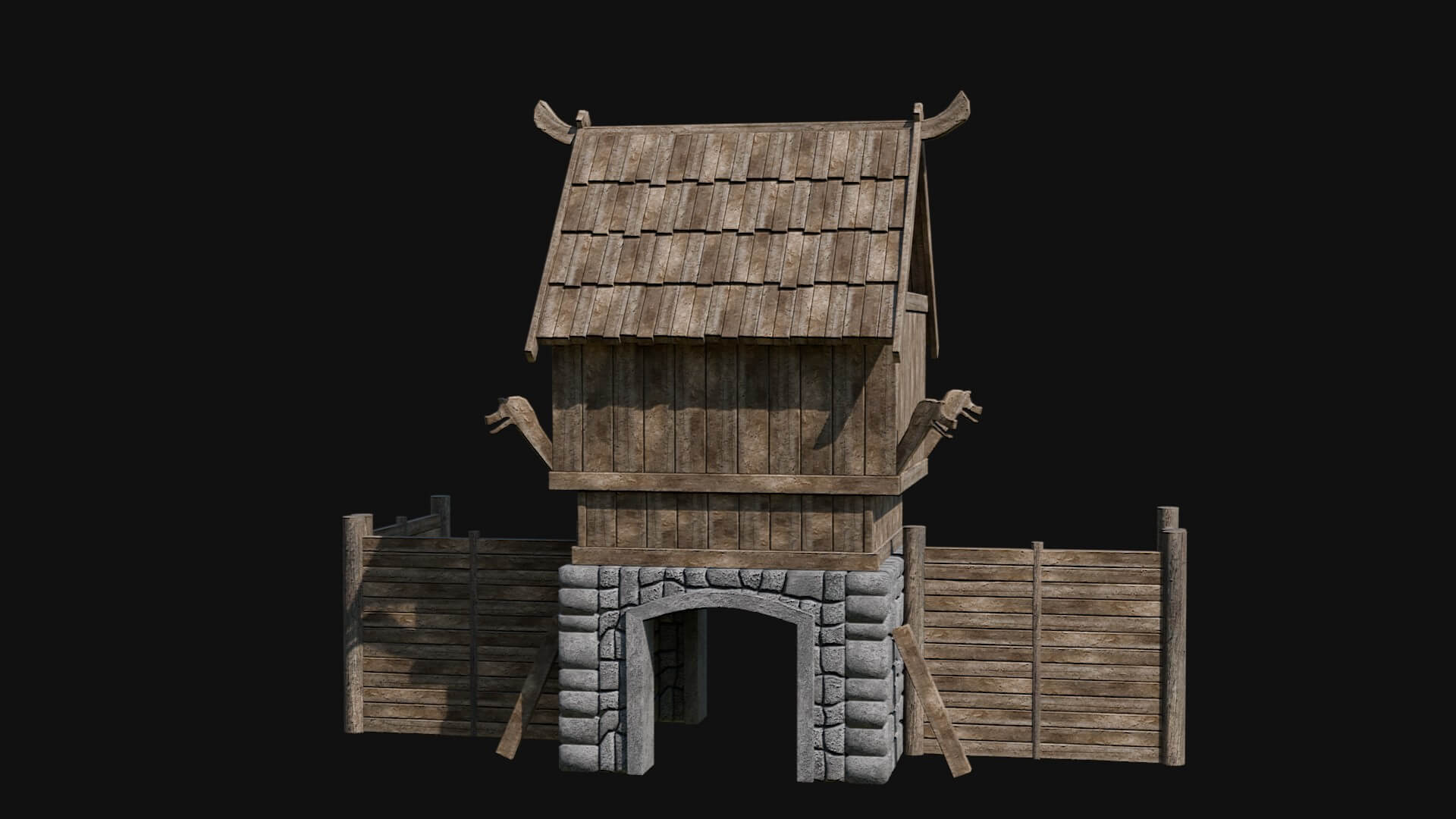 Viking Norse Medieval Walls and Gates Collection - 3D Model by Enterables