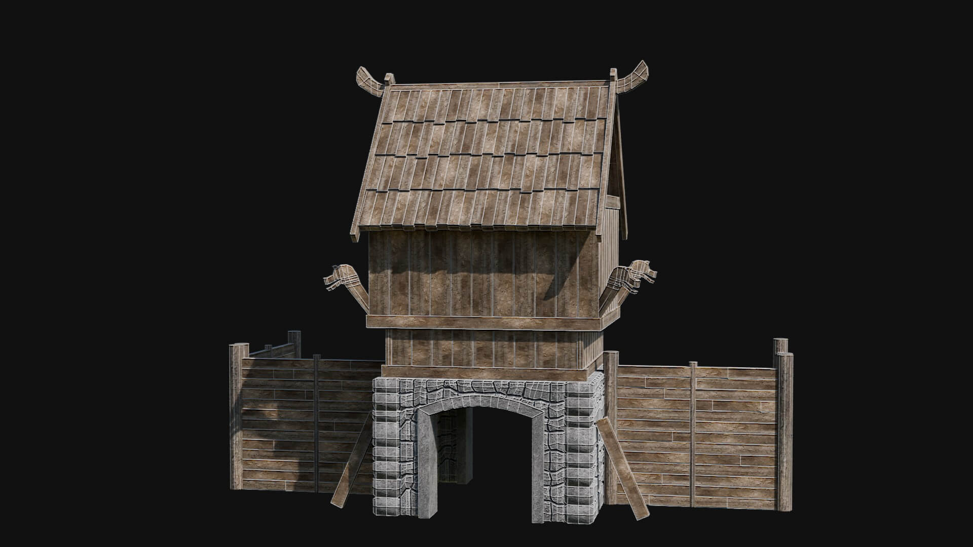 Viking Norse Medieval Walls and Gates Collection - 3D Model by Enterables