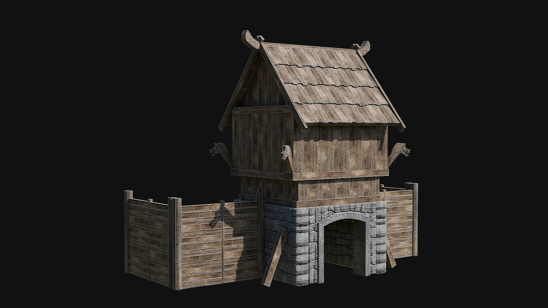Viking Norse Medieval Walls and Gates Collection - 3D Model by Enterables