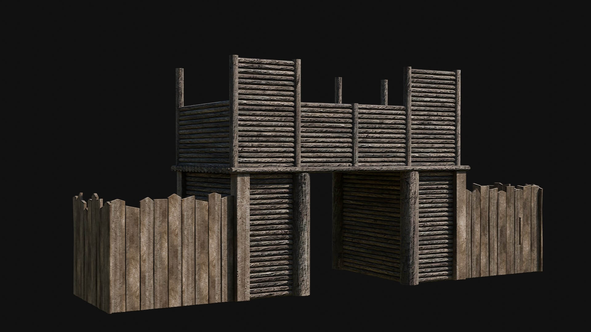 Viking Norse Medieval Walls and Gates Collection - 3D Model by Enterables
