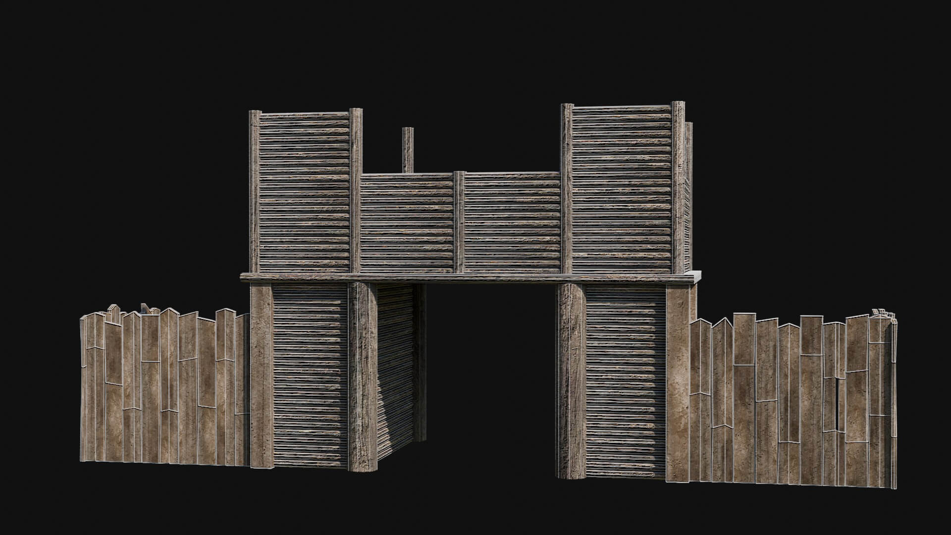 Viking Norse Medieval Walls and Gates Collection - 3D Model by Enterables