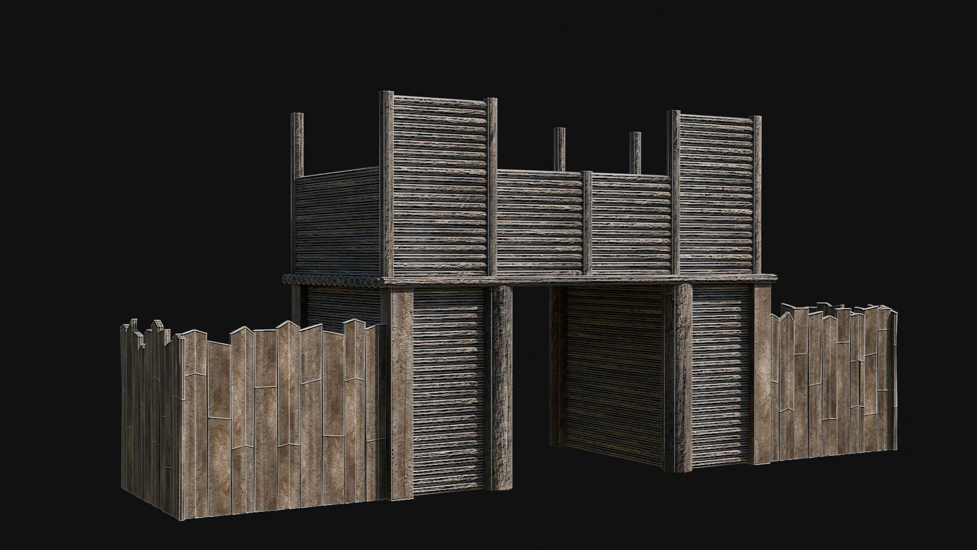 Viking Norse Medieval Walls and Gates Collection - 3D Model by Enterables