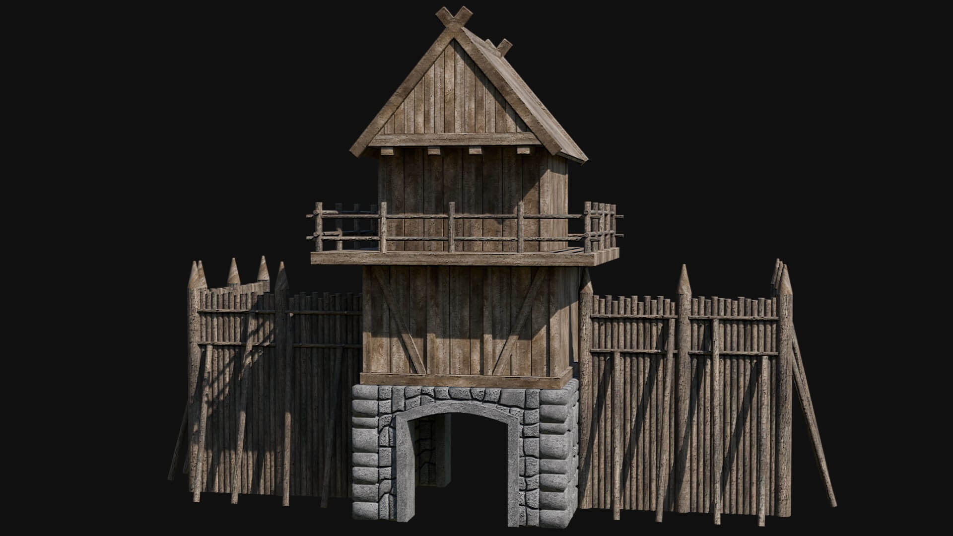 Viking Norse Medieval Walls and Gates Collection - 3D Model by Enterables