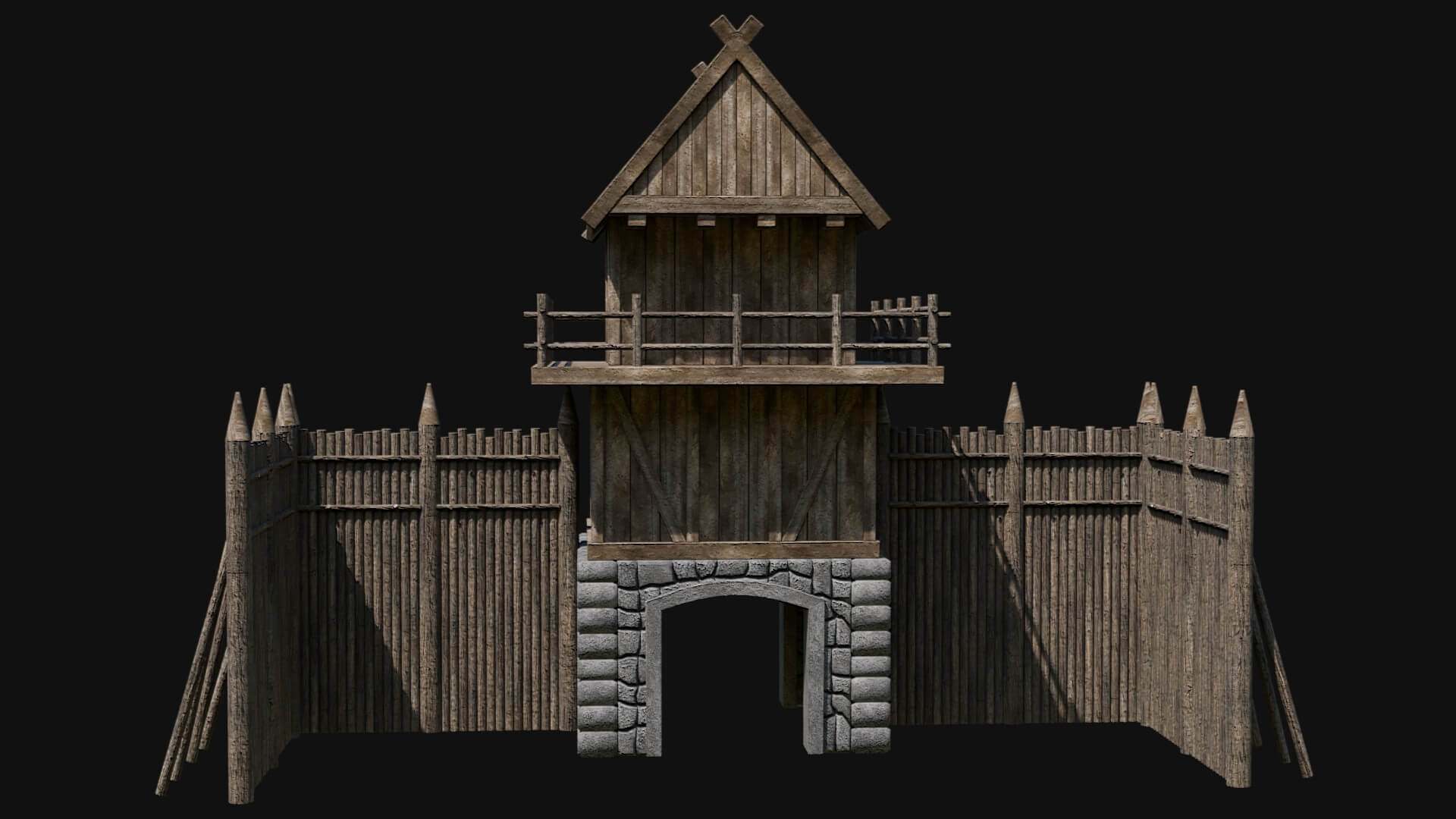 Viking Norse Medieval Walls and Gates Collection - 3D Model by Enterables
