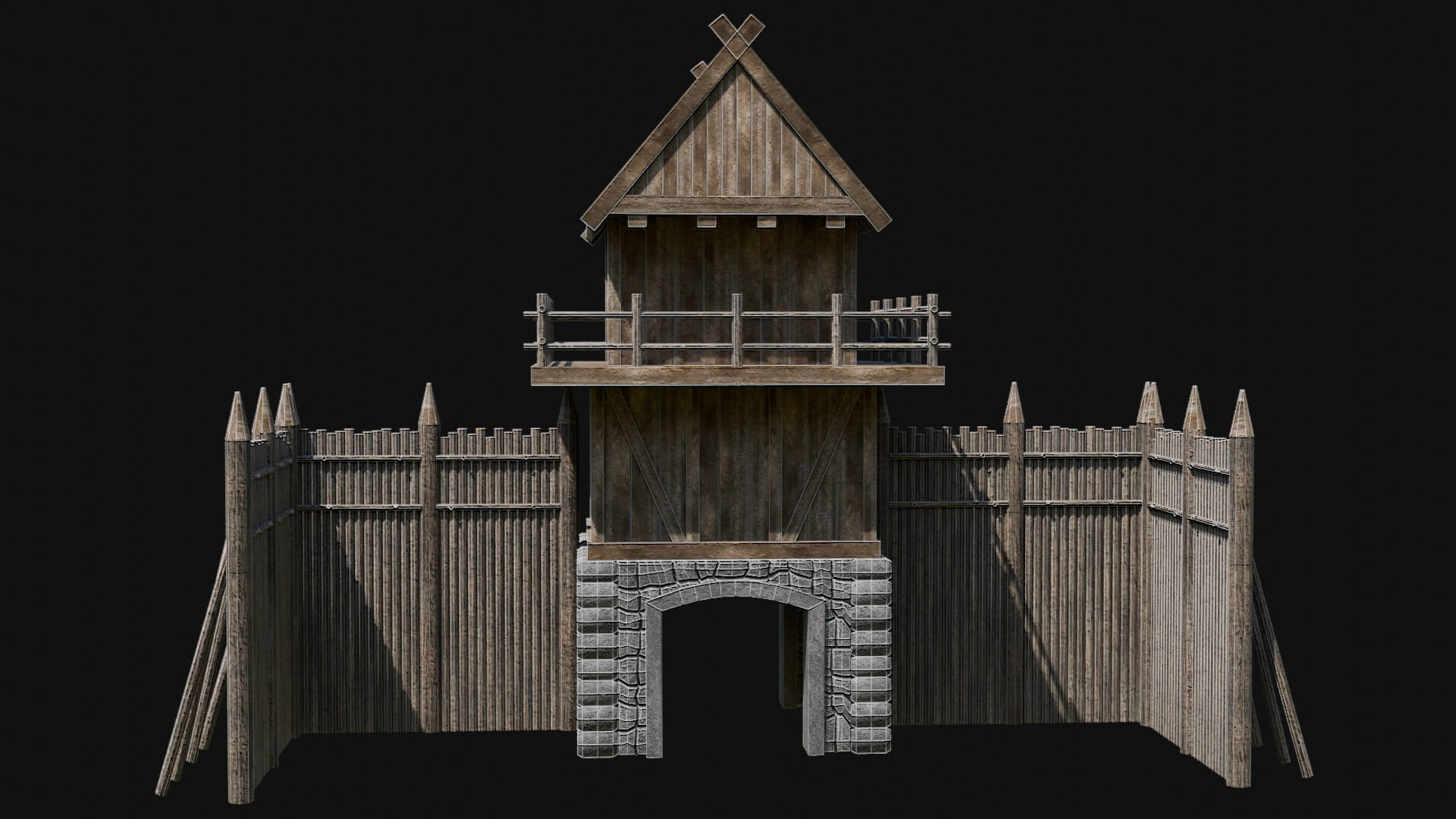 Viking Norse Medieval Walls and Gates Collection - 3D Model by Enterables