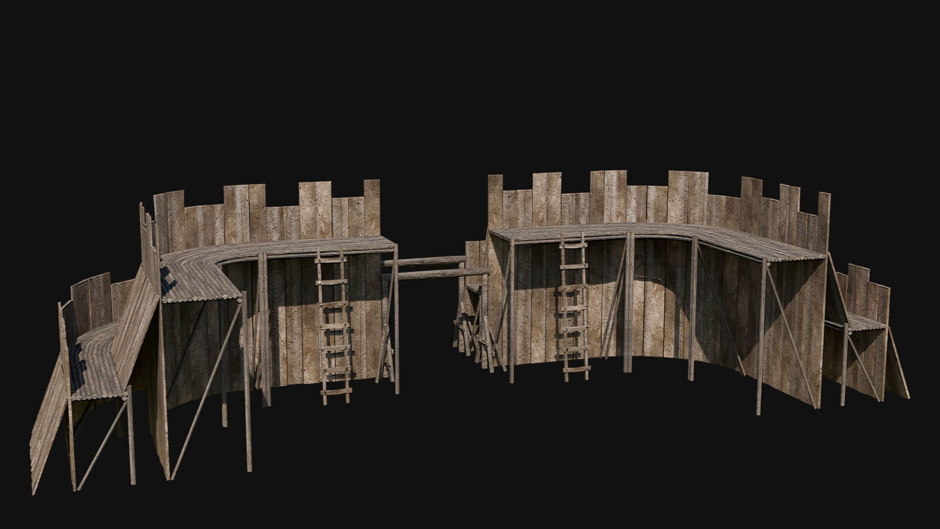 Viking Norse Medieval Walls and Gates Collection - 3D Model by Enterables
