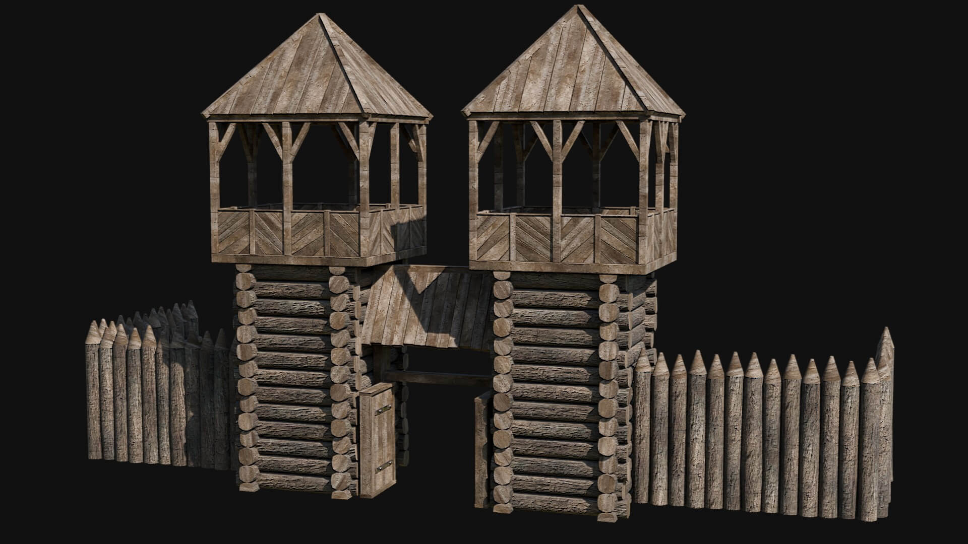 Viking Norse Medieval Walls and Gates Collection - 3D Model by Enterables