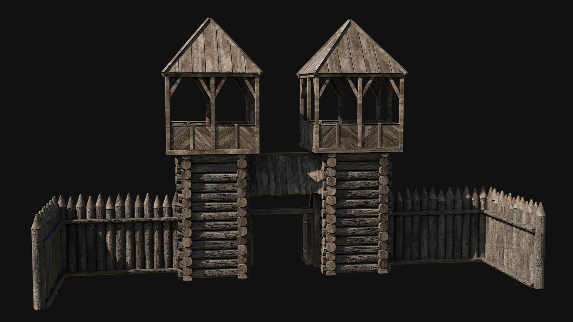 Viking Norse Medieval Walls and Gates Collection - 3D Model by Enterables