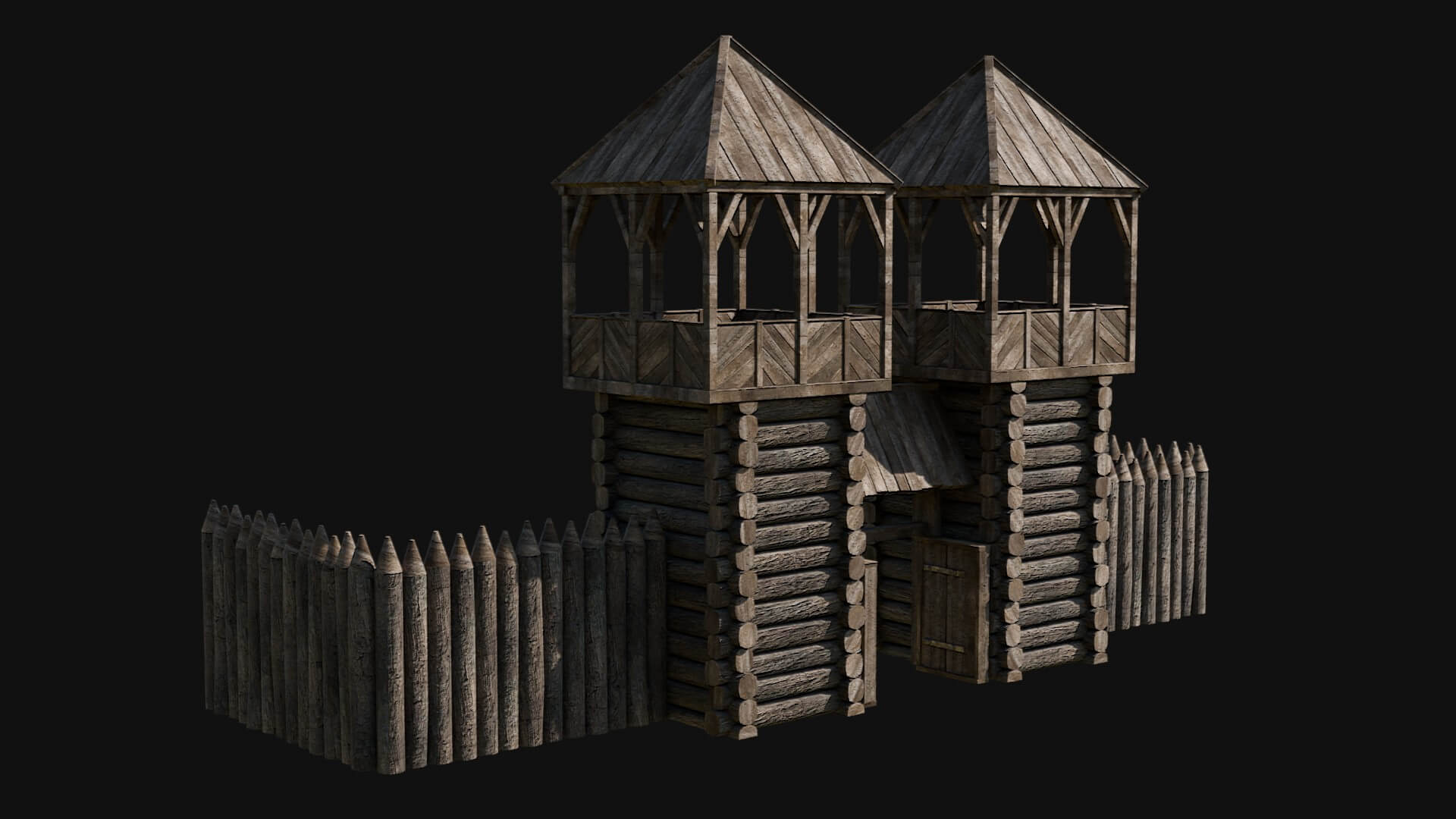 Viking Norse Medieval Walls and Gates Collection - 3D Model by Enterables
