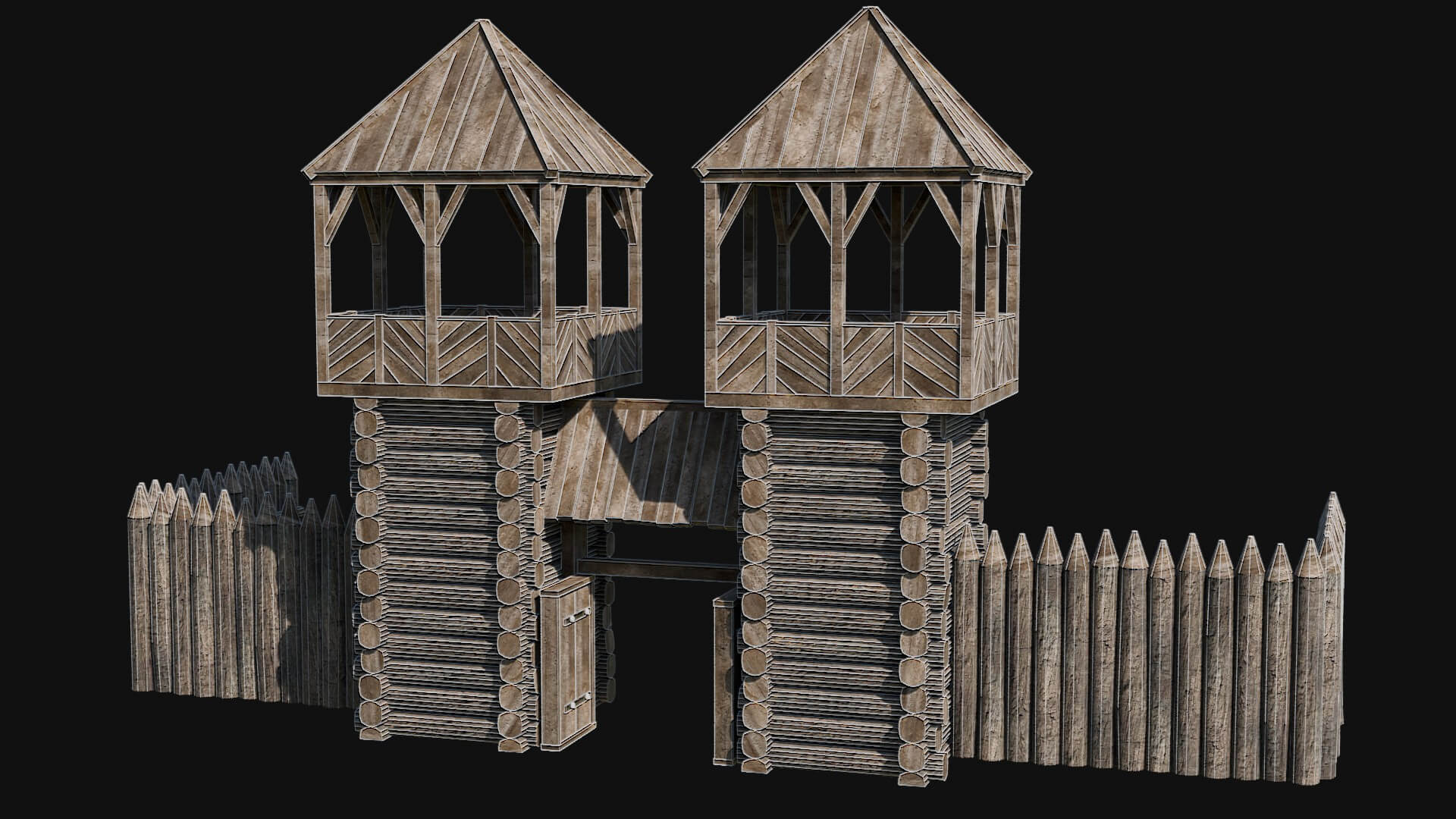 Viking Norse Medieval Walls and Gates Collection - 3D Model by Enterables