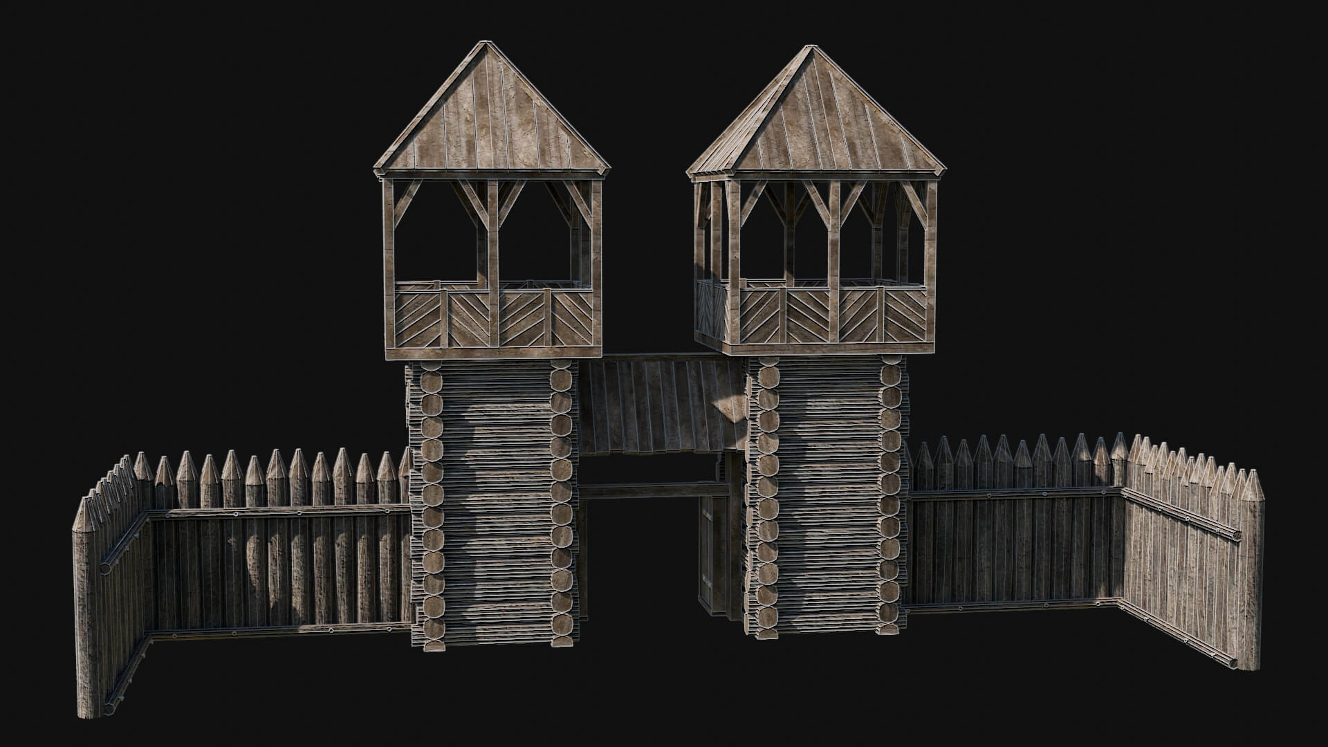 Viking Norse Medieval Walls and Gates Collection - 3D Model by Enterables