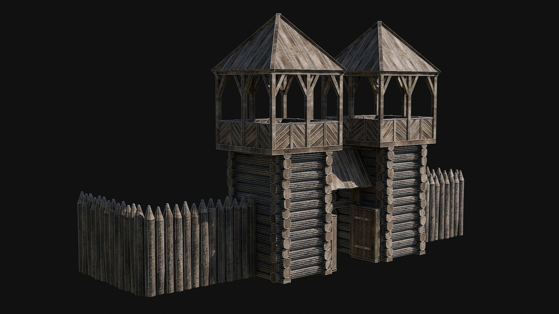 Viking Norse Medieval Walls and Gates Collection - 3D Model by Enterables