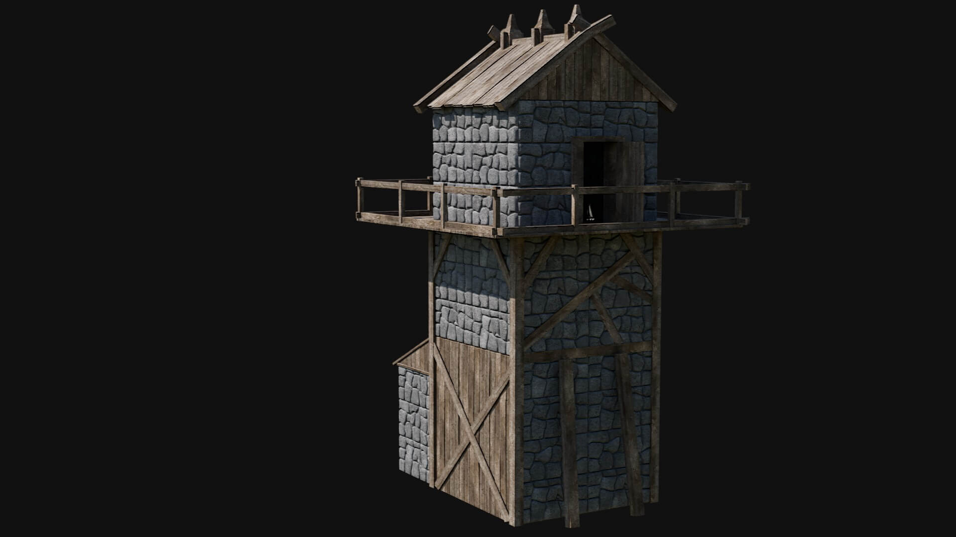 Viking Norse Medieval Watchtower Collection - 3D Model by Enterables
