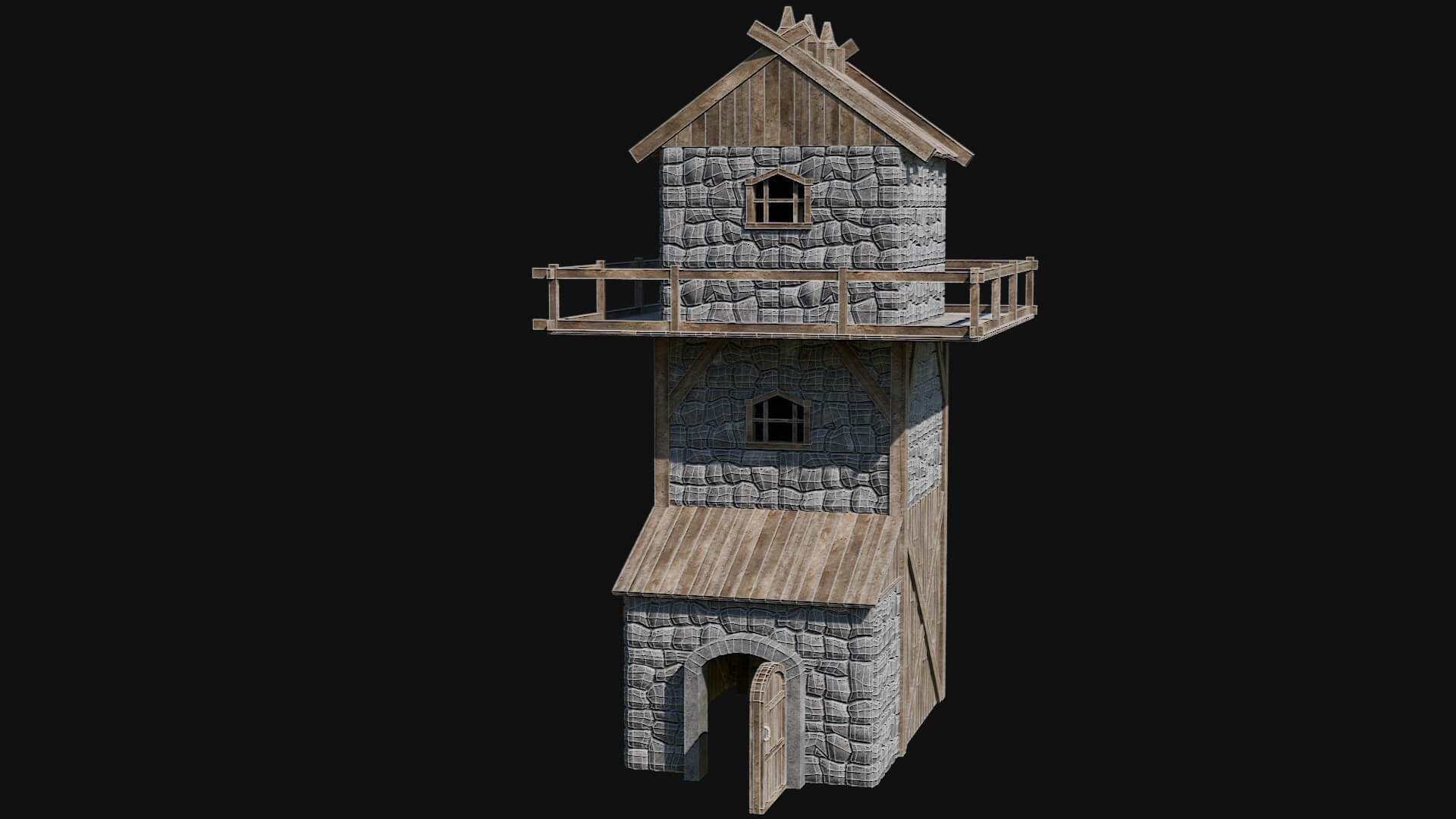 Viking Norse Medieval Watchtower Collection - 3D Model by Enterables