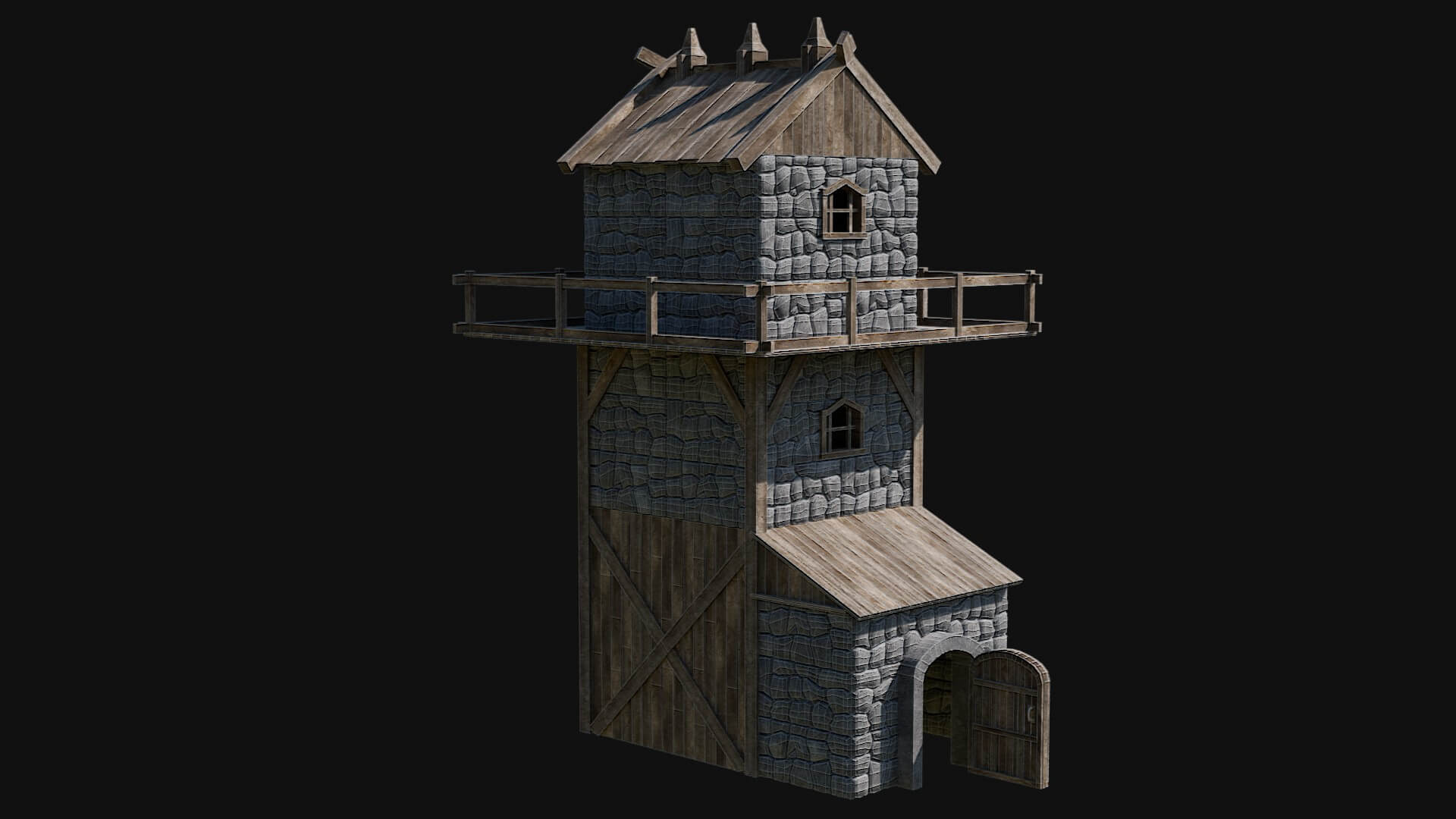 Viking Norse Medieval Watchtower Collection - 3D Model by Enterables