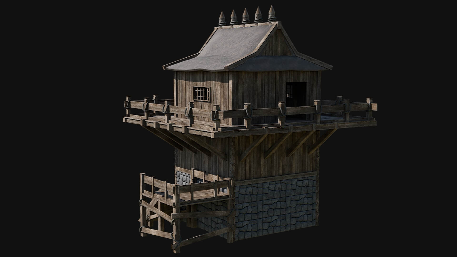 Viking Norse Medieval Watchtower Collection - 3D Model by Enterables