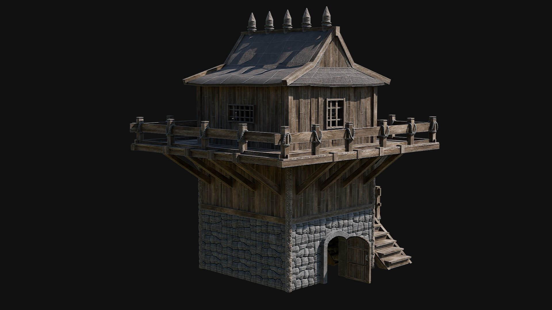 Viking Norse Medieval Watchtower Collection - 3D Model by Enterables