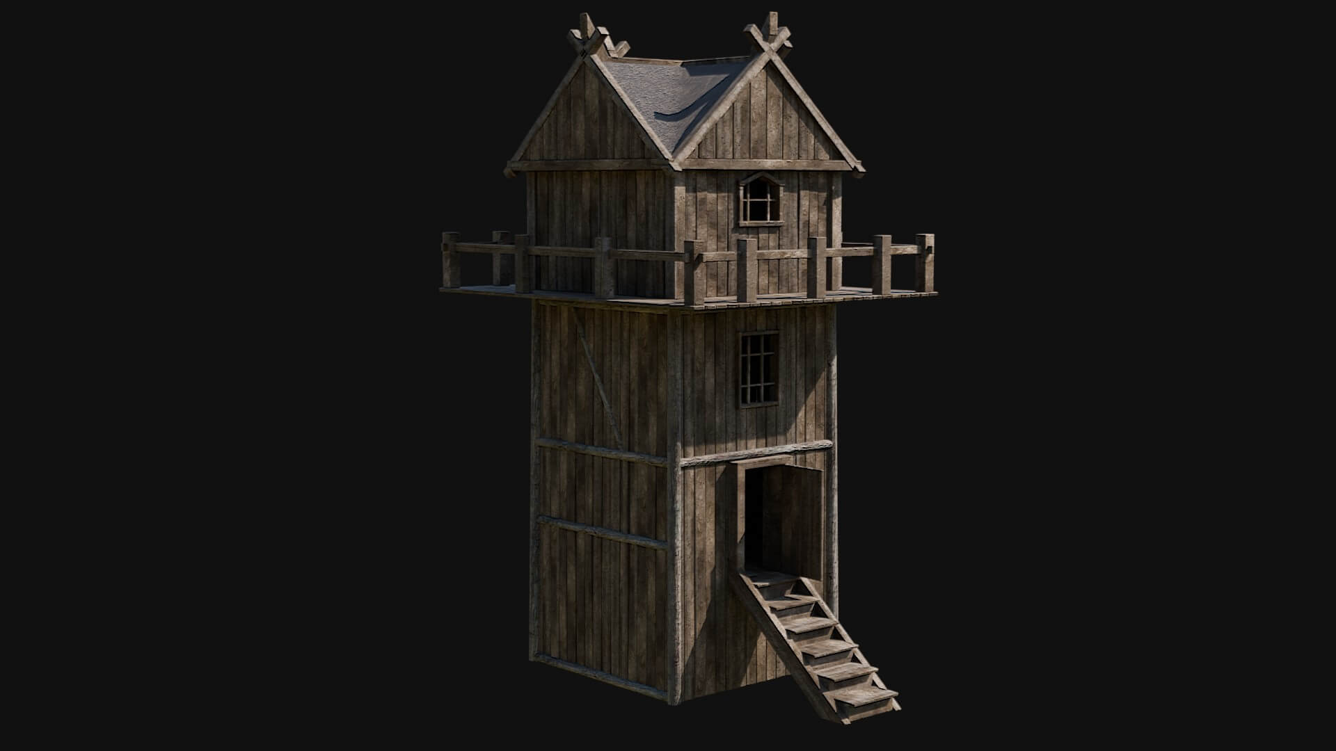 Viking Norse Medieval Watchtower Collection - 3D Model by Enterables