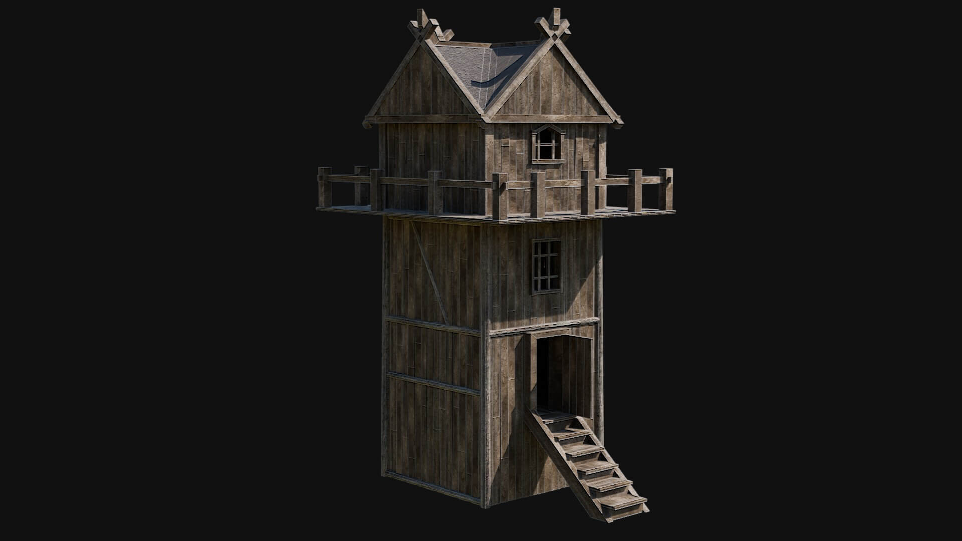 Viking Norse Medieval Watchtower Collection - 3D Model by Enterables