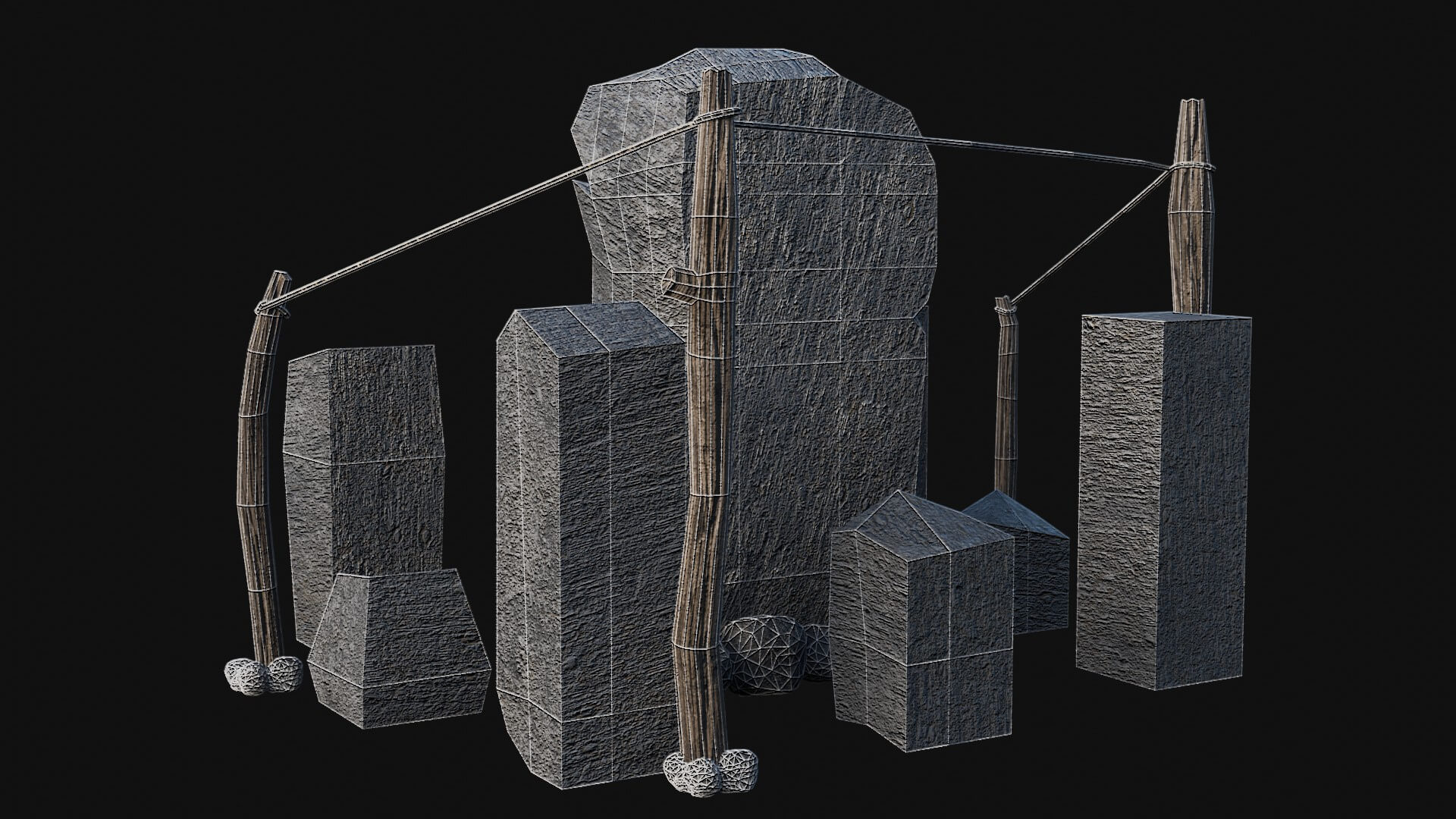 Viking Norse Totem Structures Collection - 3D Model by Enterables