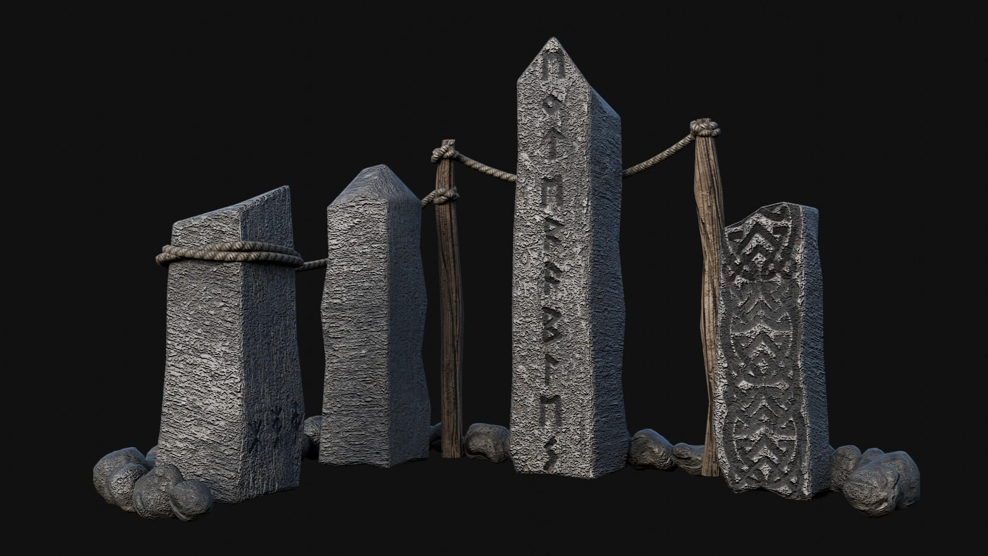 Viking Norse Totem Structures Collection - 3D Model by Enterables