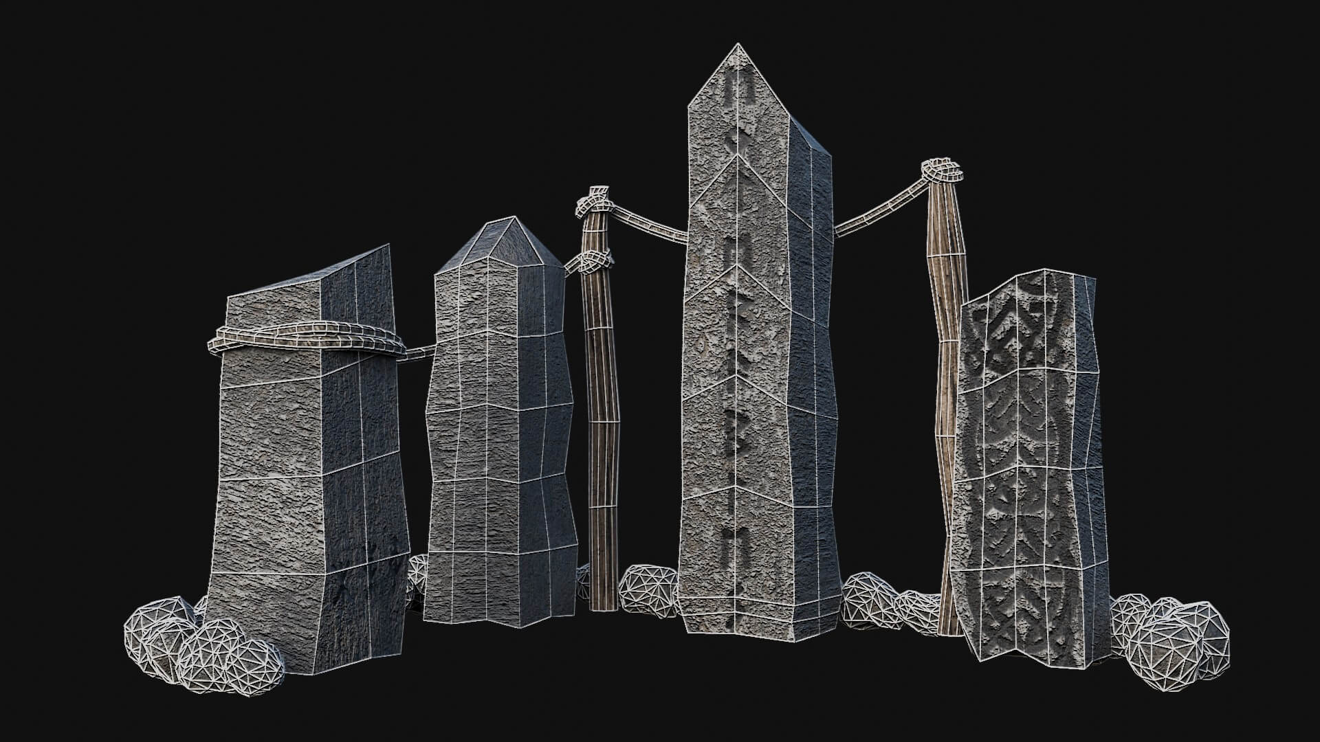 Viking Norse Totem Structures Collection - 3D Model by Enterables