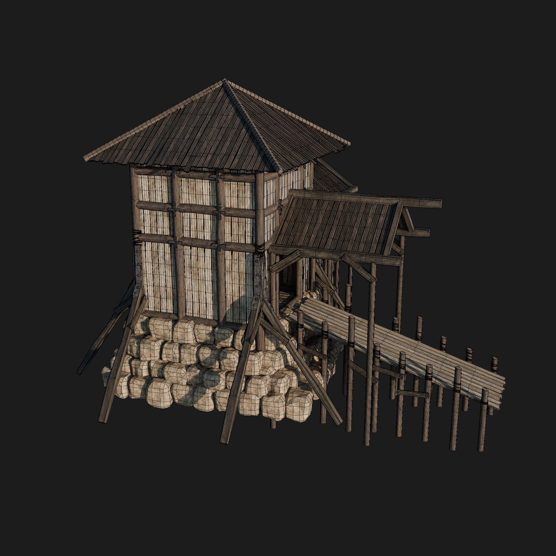 Viking Port Harbor Constructions - 3D Model by Enterables