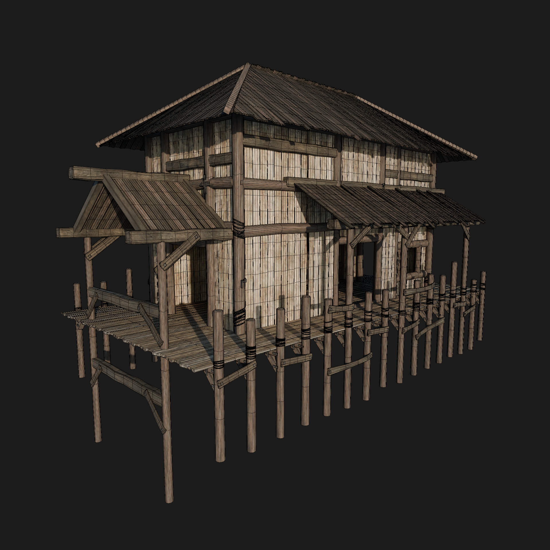 Viking Port Harbor Constructions - 3D Model by Enterables