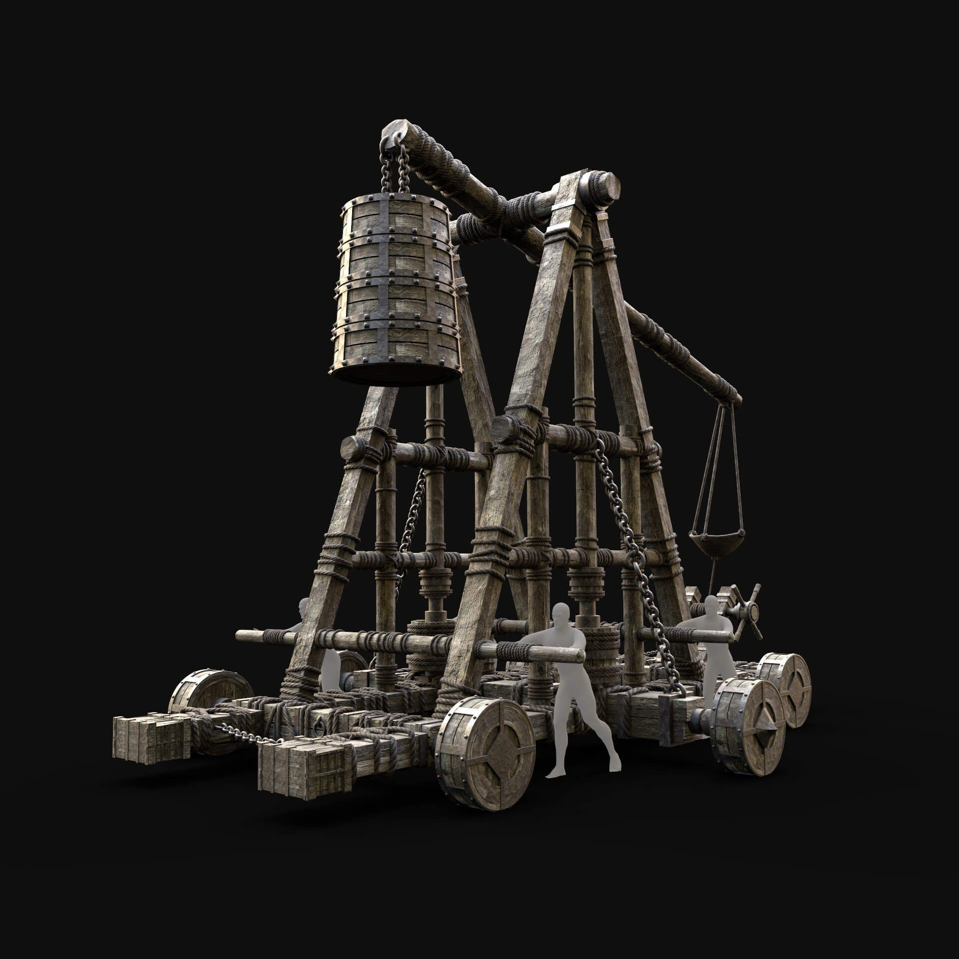 Medieval Trebuchet - 3D Model by Enterables
