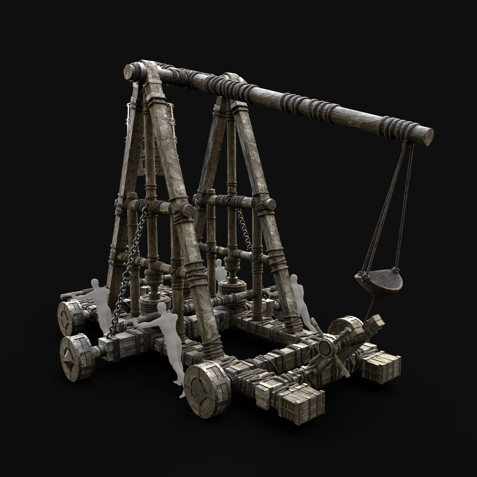 Medieval Trebuchet - 3D Model by Enterables