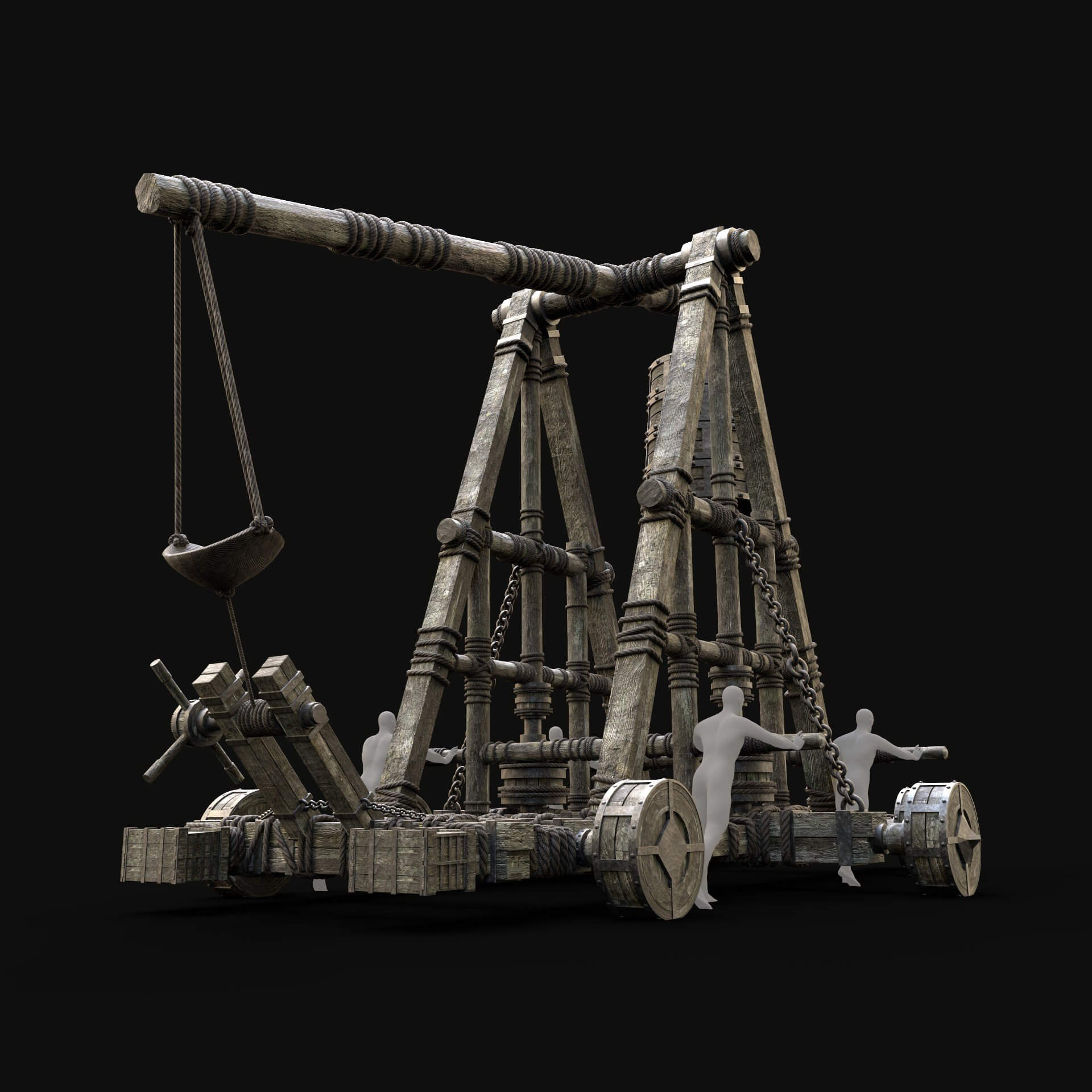 Medieval Trebuchet - 3D Model by Enterables