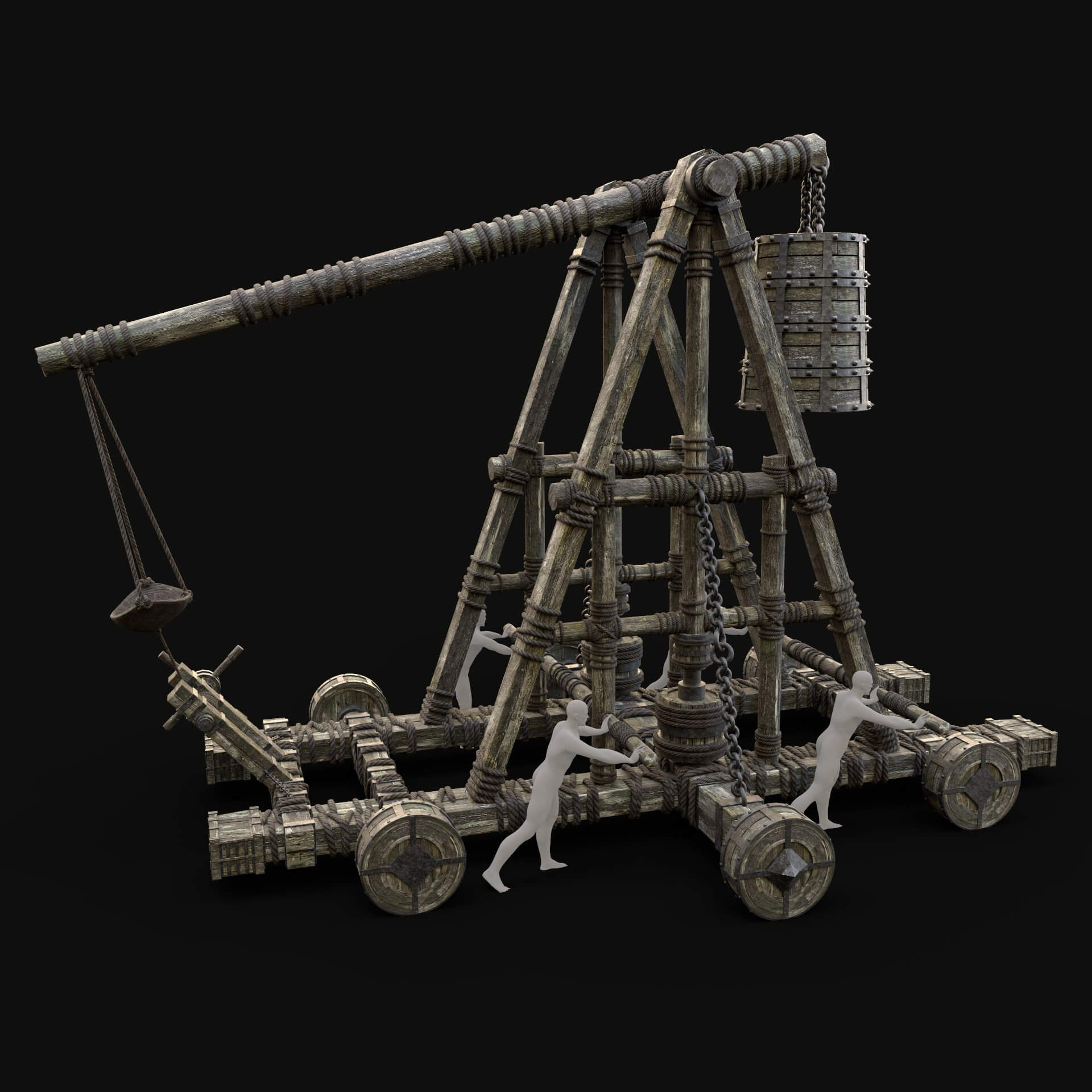 Medieval Trebuchet - 3D Model by Enterables