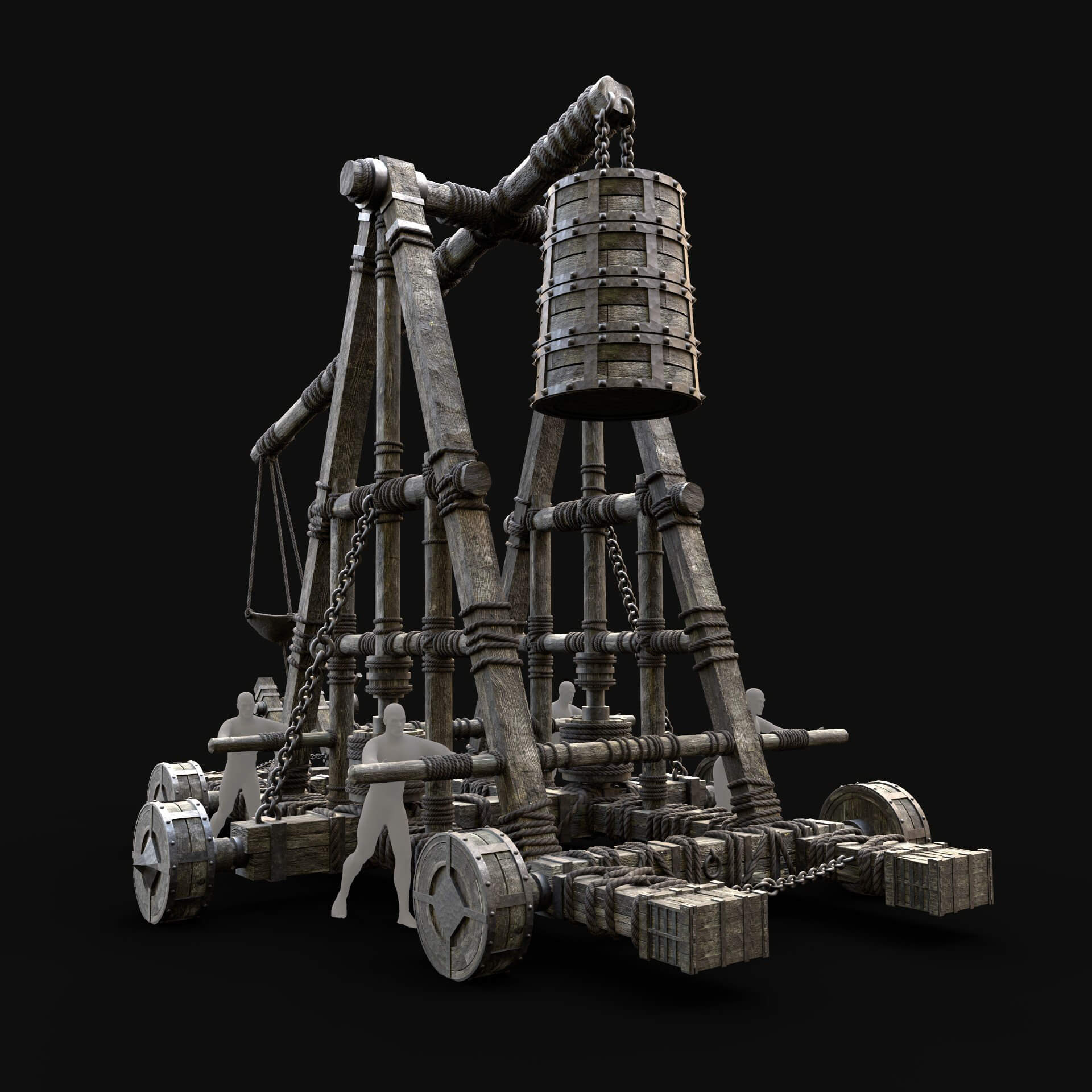 Medieval Trebuchet - 3D Model by Enterables