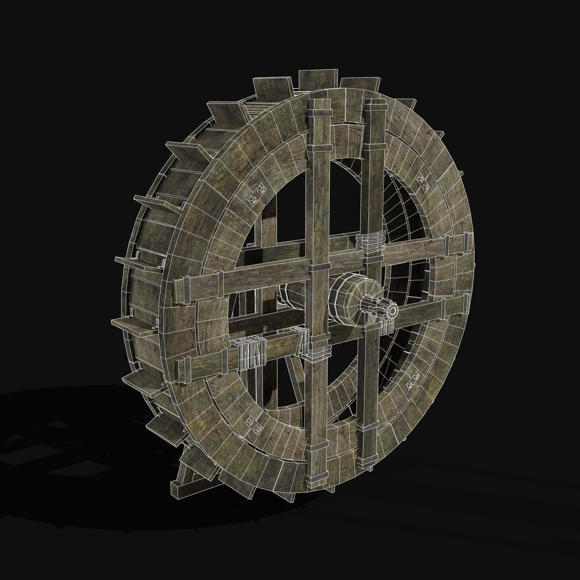 Watermill Wheel Mill Collection - 3D Model by Enterables