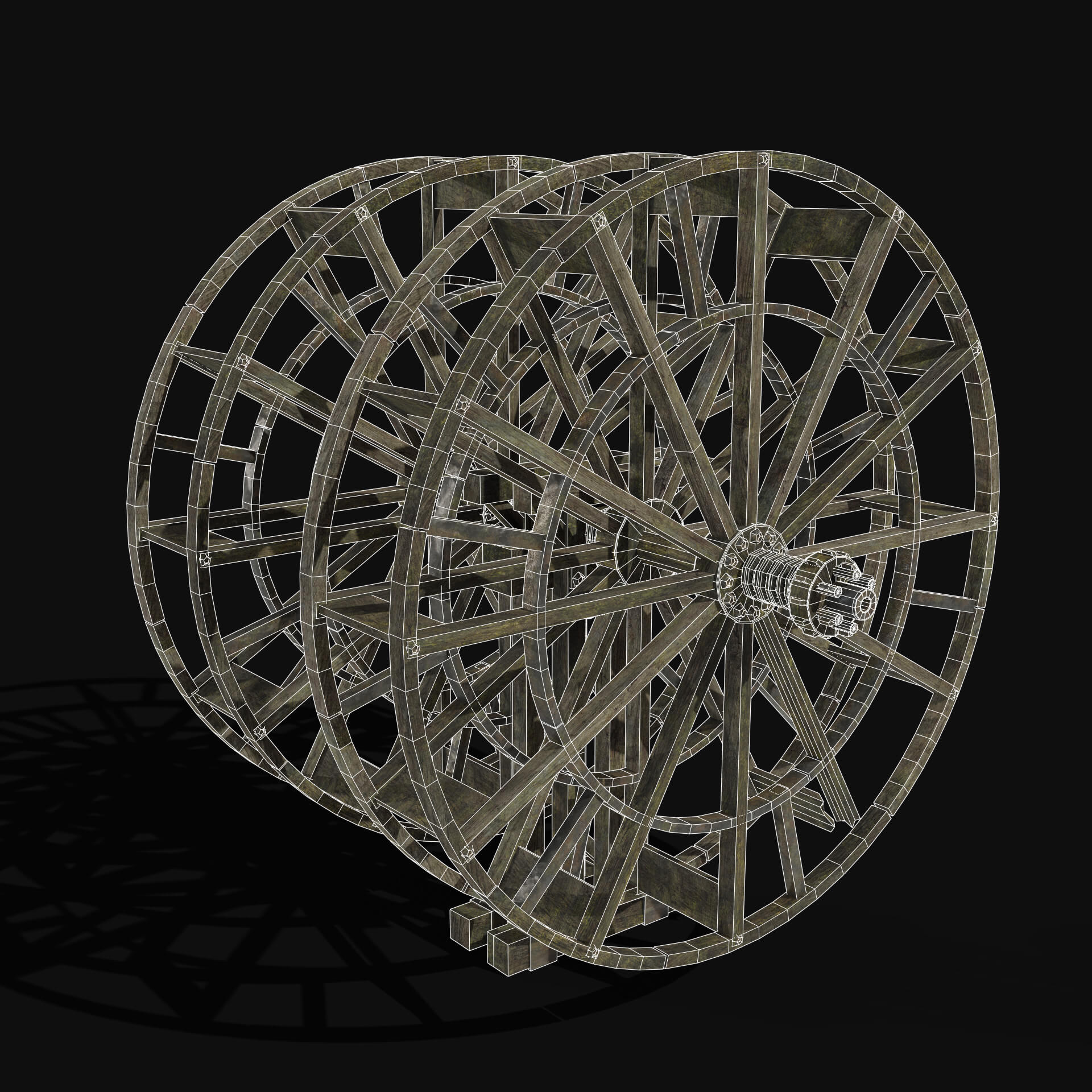Watermill Wheel Mill Collection - 3D Model by Enterables