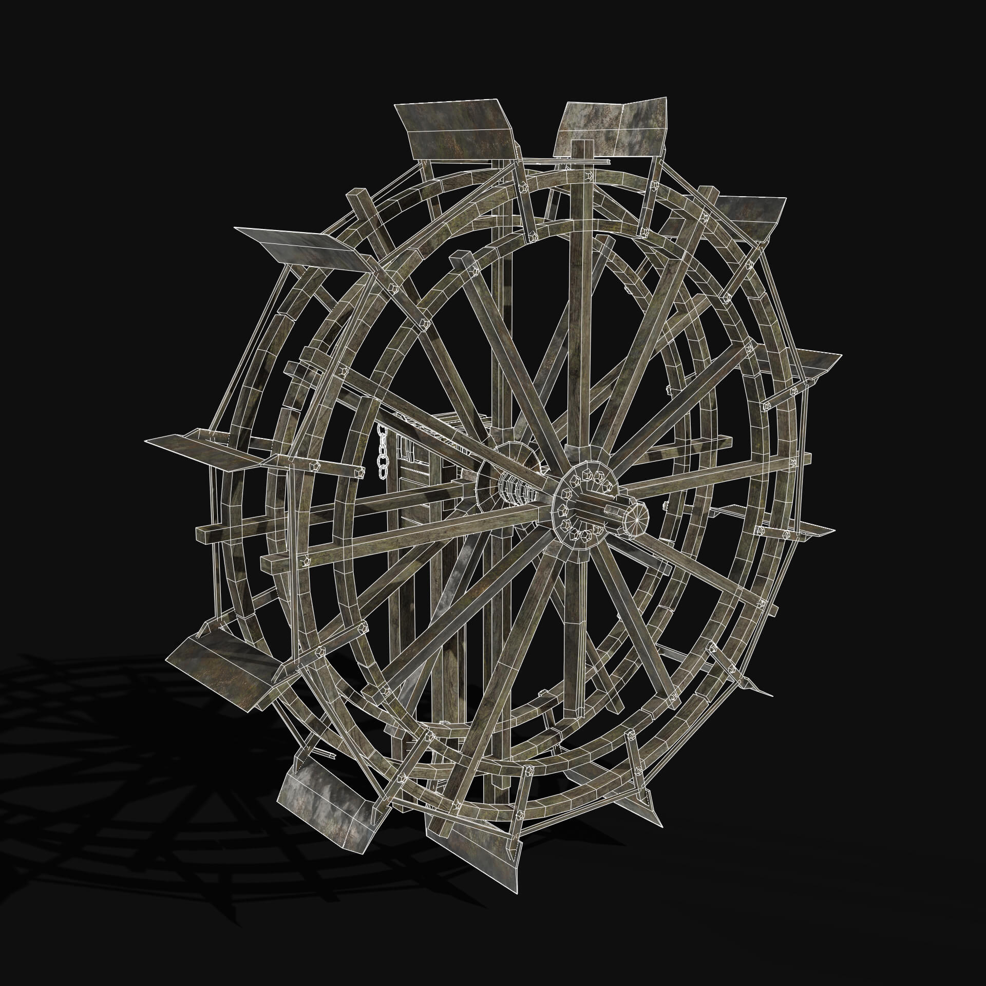 Watermill Wheel Mill Collection - 3D Model by Enterables