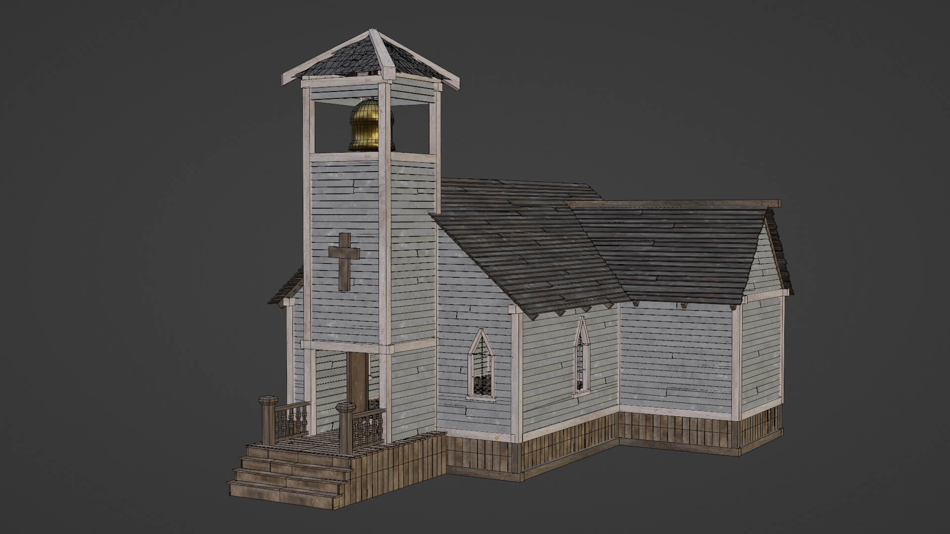 Wild West Western Church Chapel Collection - 3D Model by Enterables